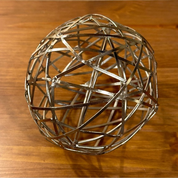 Accents | Decorative Silver Metal Ball Sphere Sculpture | Poshmark